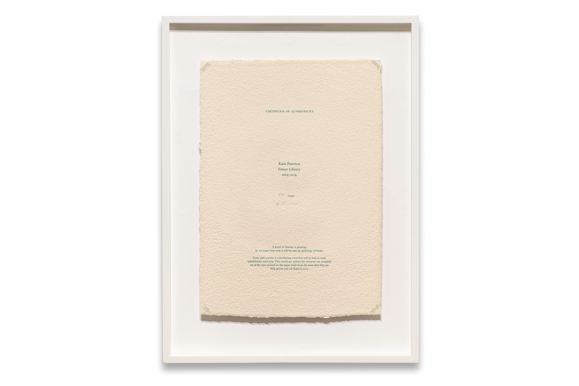 Future Library | Katie Paterson